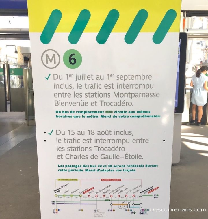 Metro de París: Trabajos en la Línea 6 este verano 2019 - DescubreParis.com